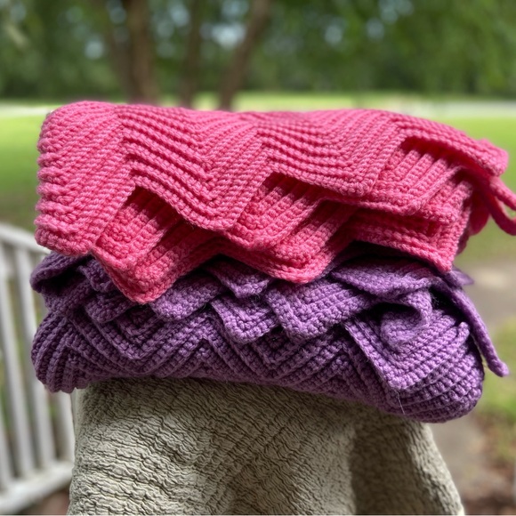 Handmade | Bedding | Handmade Pink And Purple Afghans | Poshmark